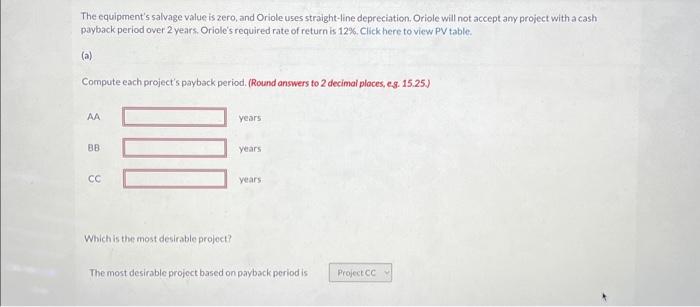 Solved Oriole's Custom Construction Company is considering | Chegg.com