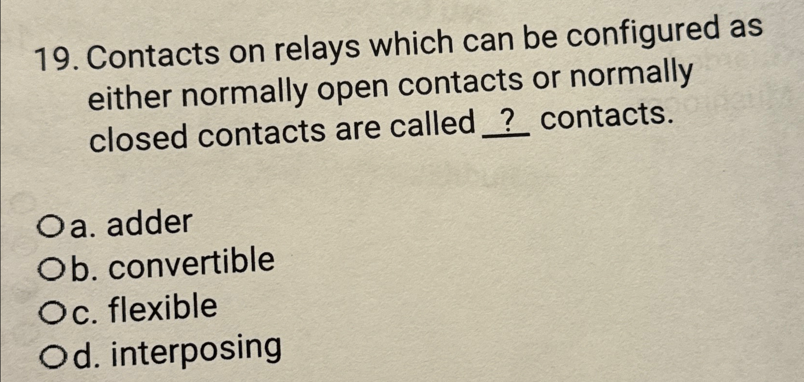 Solved Contacts on relays which can be configured as either | Chegg.com