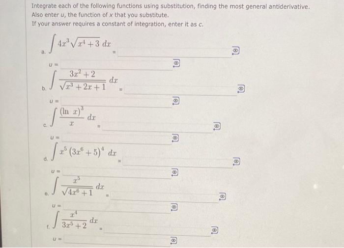 Solved Integrate each of the following functions using | Chegg.com