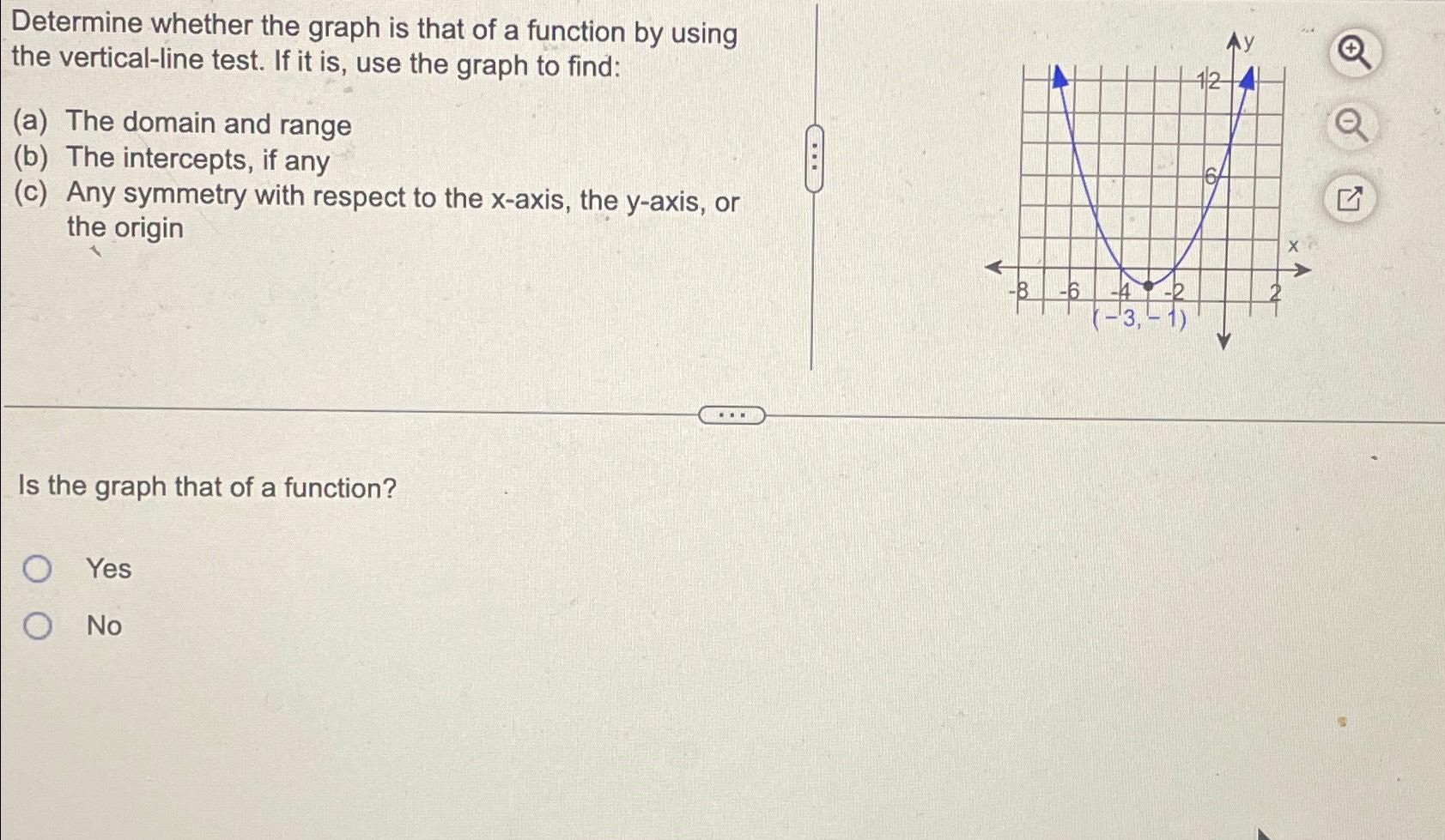 Solved Determine whether the graph is that of a function by | Chegg.com