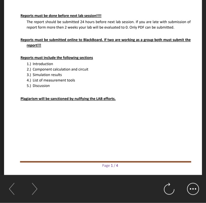 Reports must be done before next lab session!!!! The | Chegg.com