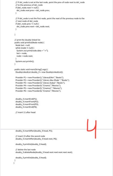 Solved Code: class Provider \{ int ID; String name; String | Chegg.com