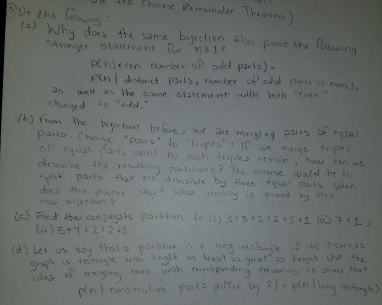 Use the Chinese Remainder 5 Do the following: Theorem | Chegg.com