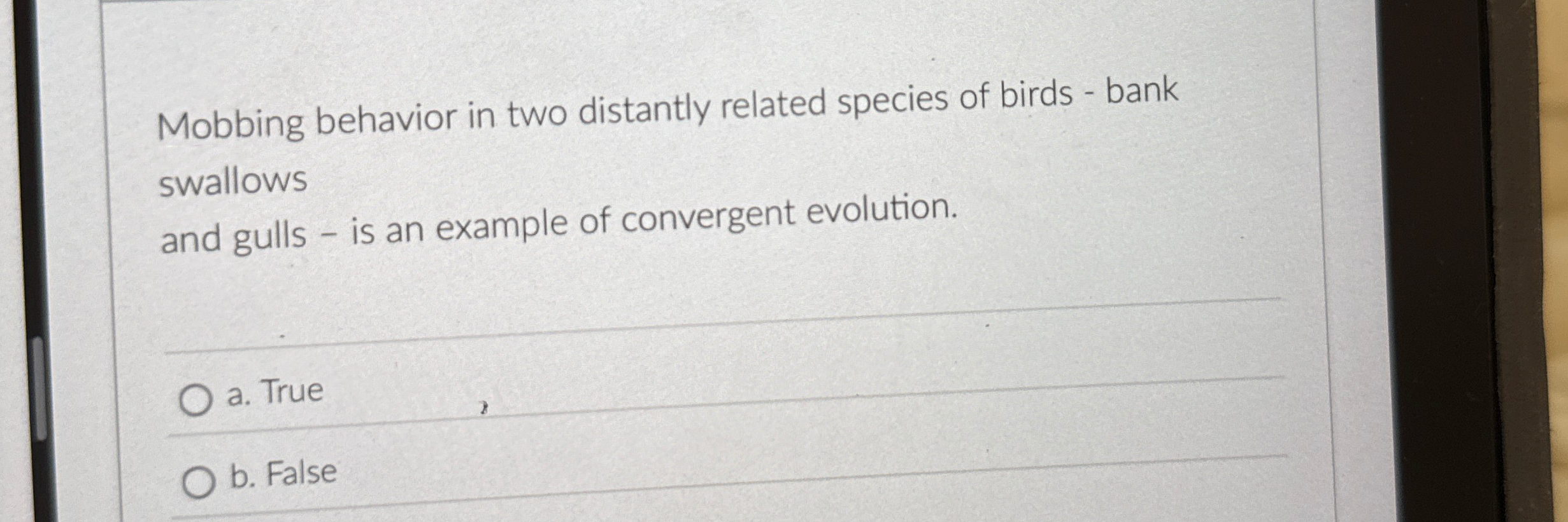 Solved Mobbing behavior in two distantly related species of | Chegg.com