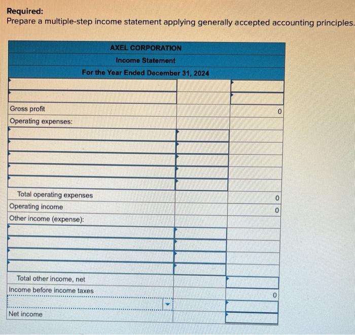 Solved The following single-step income statement was | Chegg.com