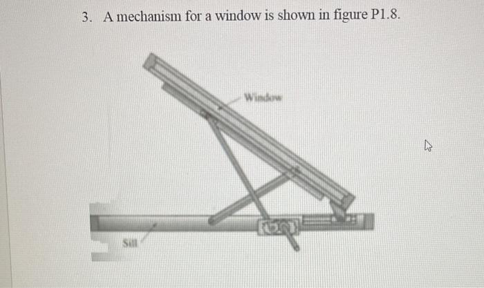 Solved 3. A mechanism for a window is shown in figure P1.8. | Chegg.com