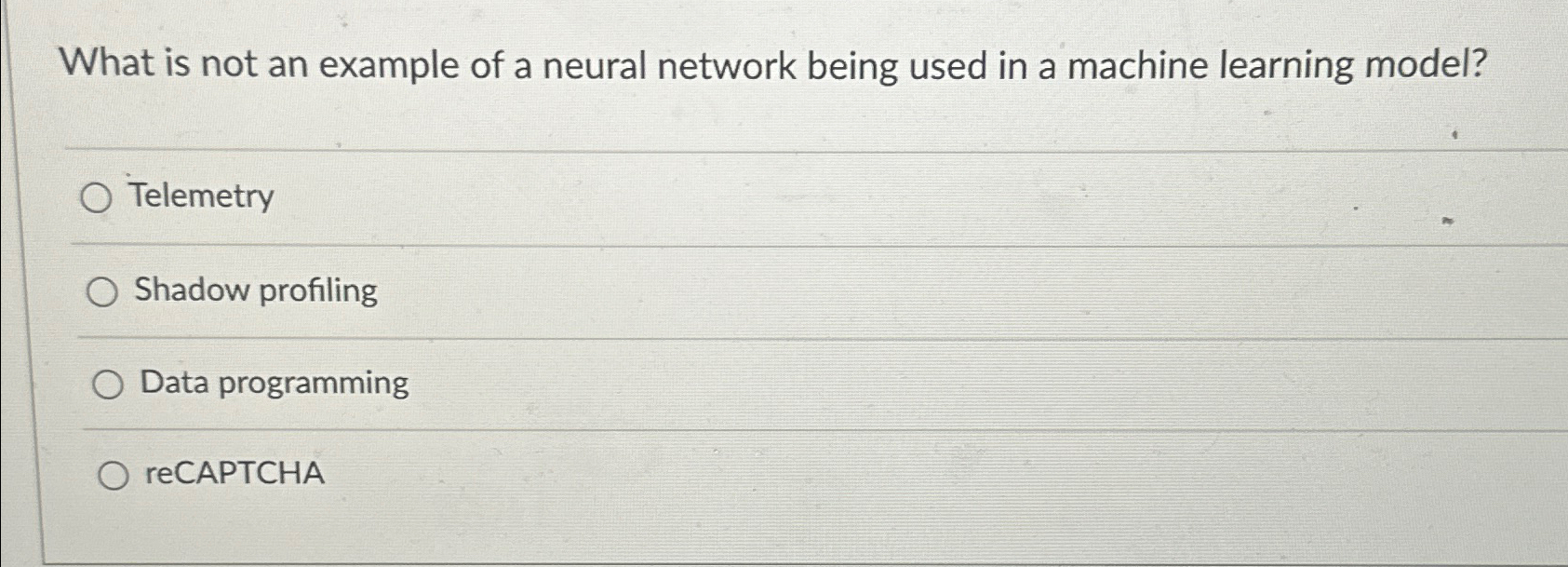 Solved What is not an example of a neural network being used | Chegg.com