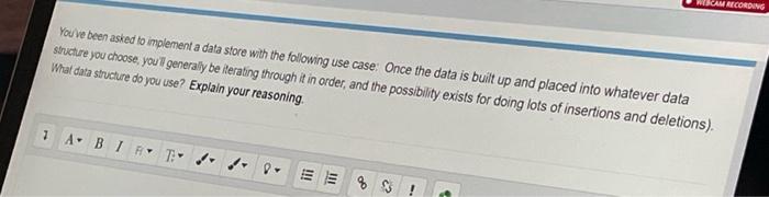 Solved Youve been asked to implement a data store with the | Chegg.com