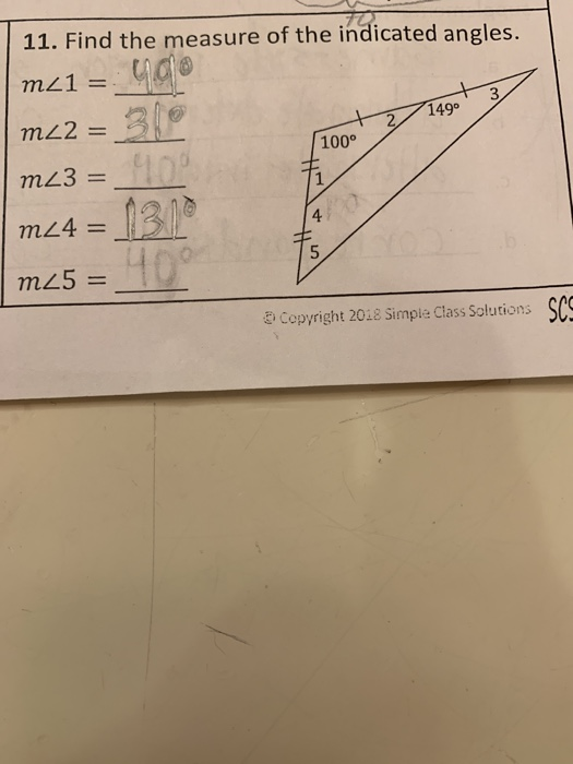 Solved 11. Find the measure of the indicated angles. m21 = 1 | Chegg.com