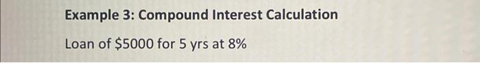 Solved Example 3: Compound Interest Calculation Loan of | Chegg.com