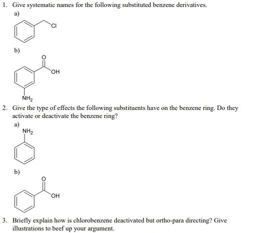 Solved Give systematic names for the following substituted | Chegg.com
