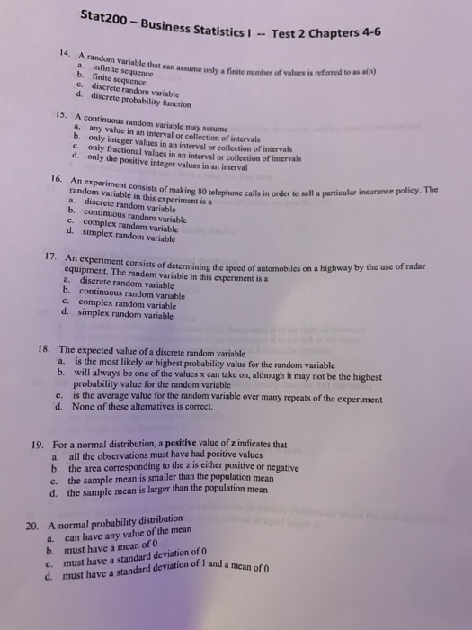 Solved Stat200 - Business Statistic Business Statistics -- | Chegg.com