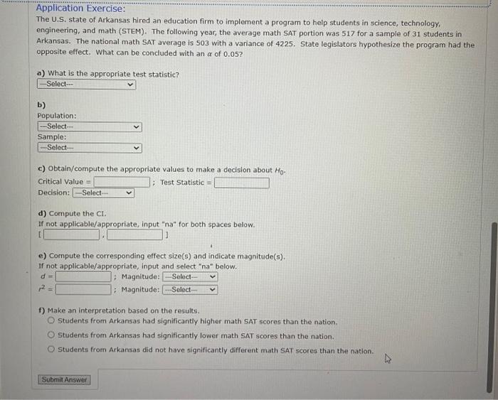 Solved Application Exercise: The U.S. state of Arkansas | Chegg.com