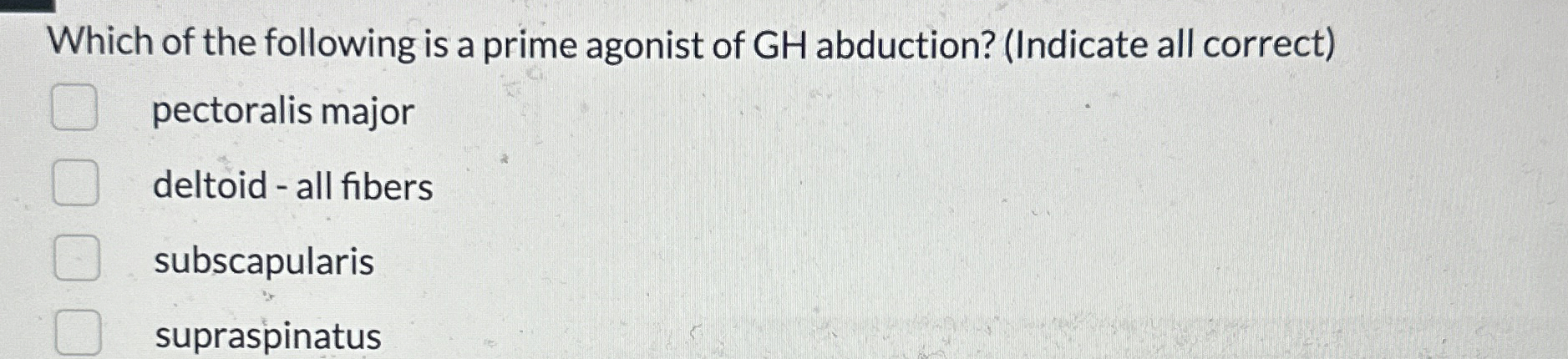 Solved Which of the following is a prime agonist of GH | Chegg.com