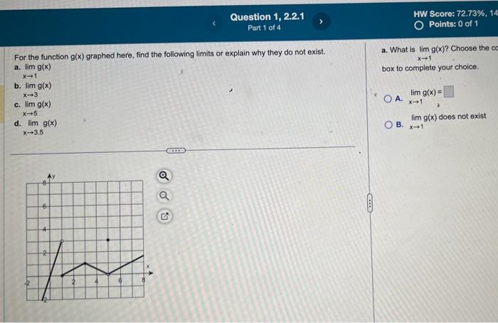 Solved For the function g(x) graphed here, find the | Chegg.com