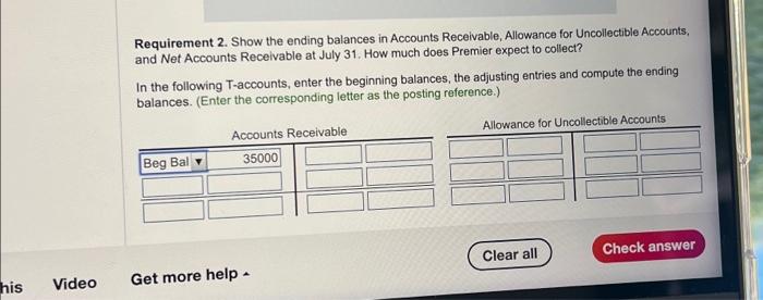 Solved Requirement 2. Show the ending balances in Accounts | Chegg.com