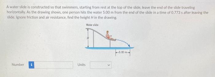 Solved A water slide is constructed so that swimmers, | Chegg.com