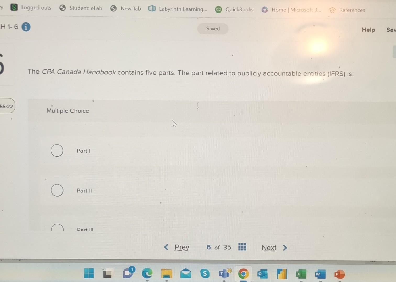 Solved The CPA Canada Handbook contains five parts. The part | Chegg.com