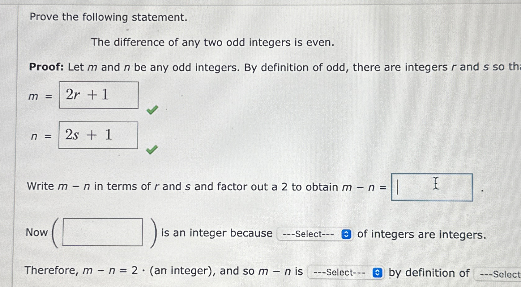 Solved Prove the following statement.The difference of any | Chegg.com