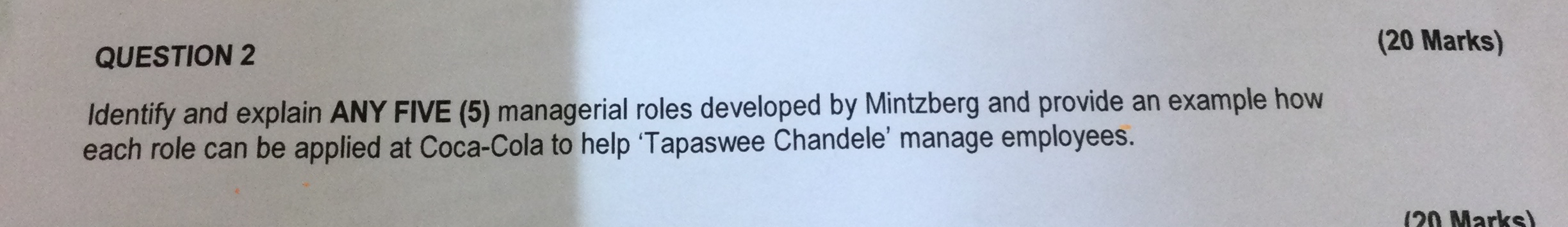 Solved QUESTION 2(20 ﻿Marks)Identify and explain ANY FIVE | Chegg.com