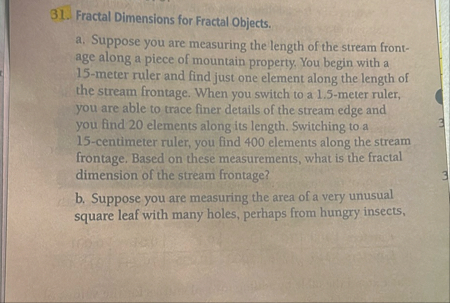 Solved Fractal Dimensions for Fractal Objects.a. ﻿Suppose | Chegg.com