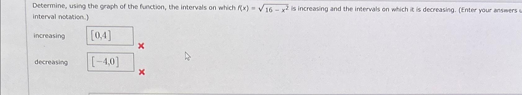 Solved Determine, using the graph of the function, the | Chegg.com
