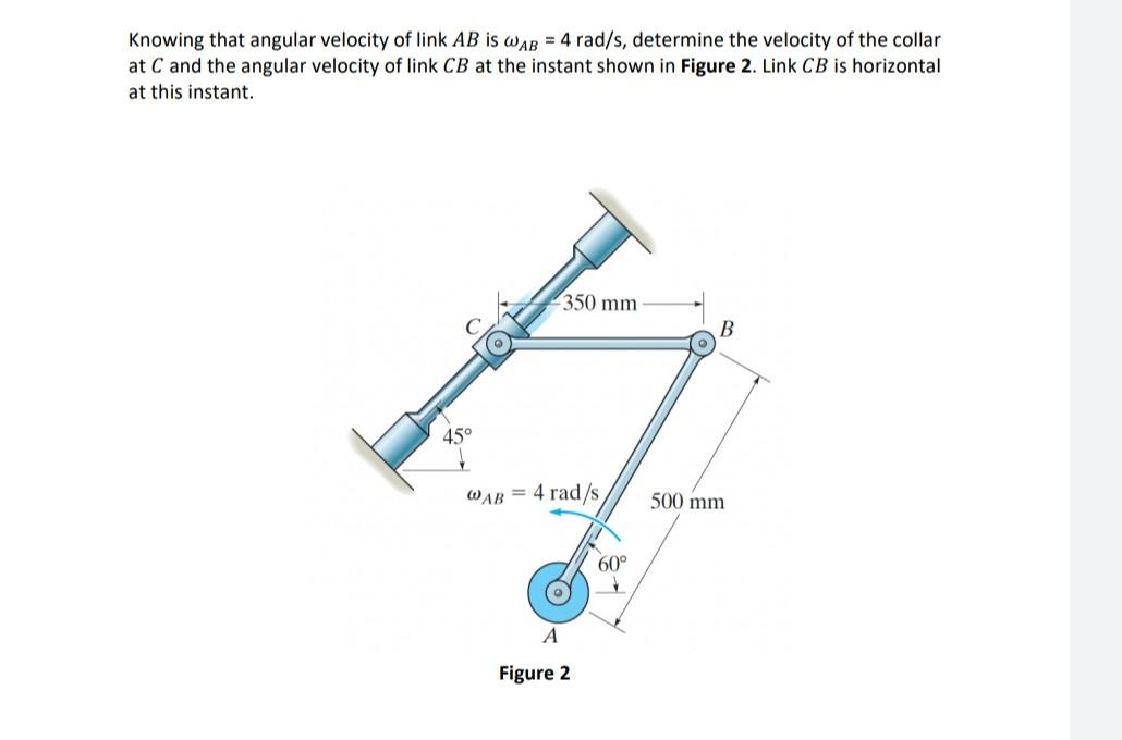 [solved] Knowing That Angular Velocity Of Link Ab