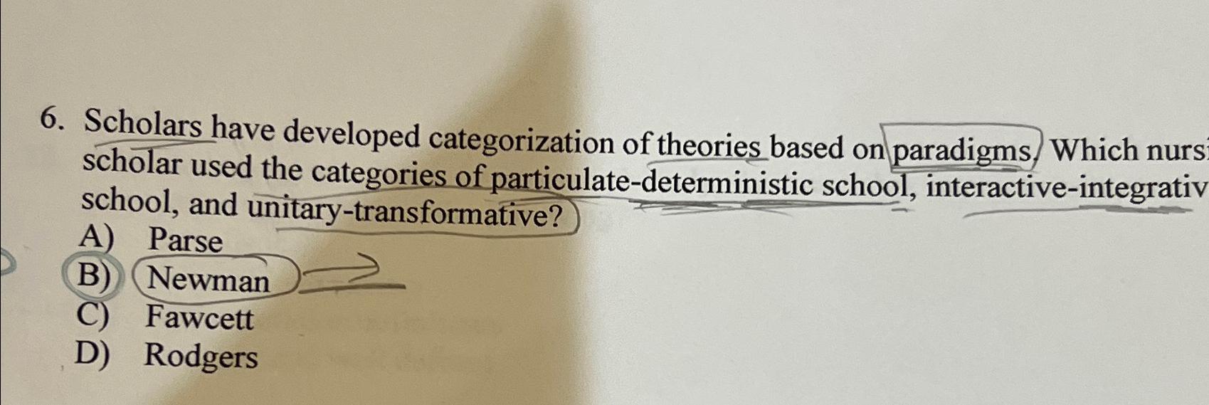 Solved Scholars have developed categorization of theories | Chegg.com