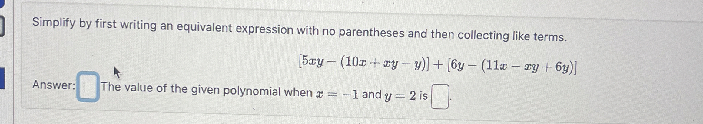 Solved Simplify by first writing an equivalent expression | Chegg.com