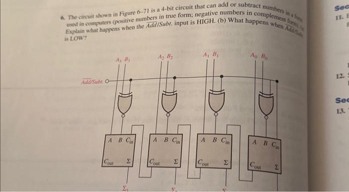Solved 6. The circuit shown in Figure 6-71 is a 4-bit | Chegg.com