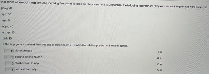 Solved in a series of two-point map crosses involving five | Chegg.com