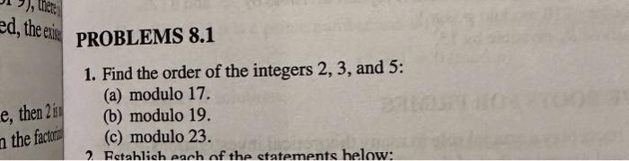 Solved 5. Given that a has order 3 modulo p, where p is an | Chegg.com