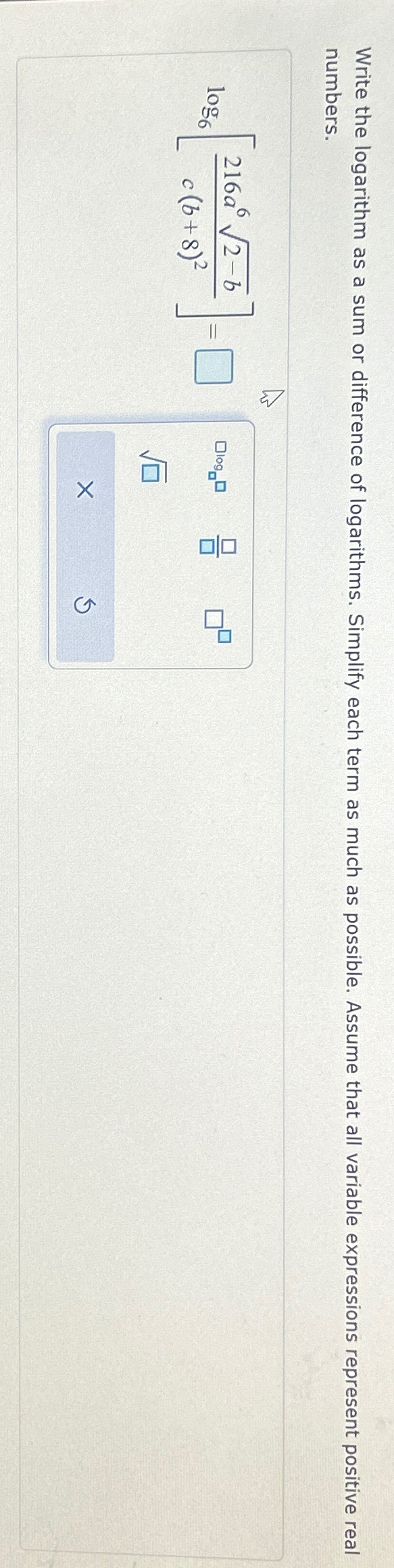Solved Write the logarithm as a sum or difference of | Chegg.com