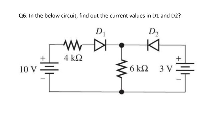 Solved Q6. ﻿In the below circuit, find out the current | Chegg.com