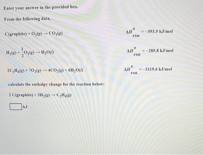 Solved Enter your answer in the provided box. From the | Chegg.com