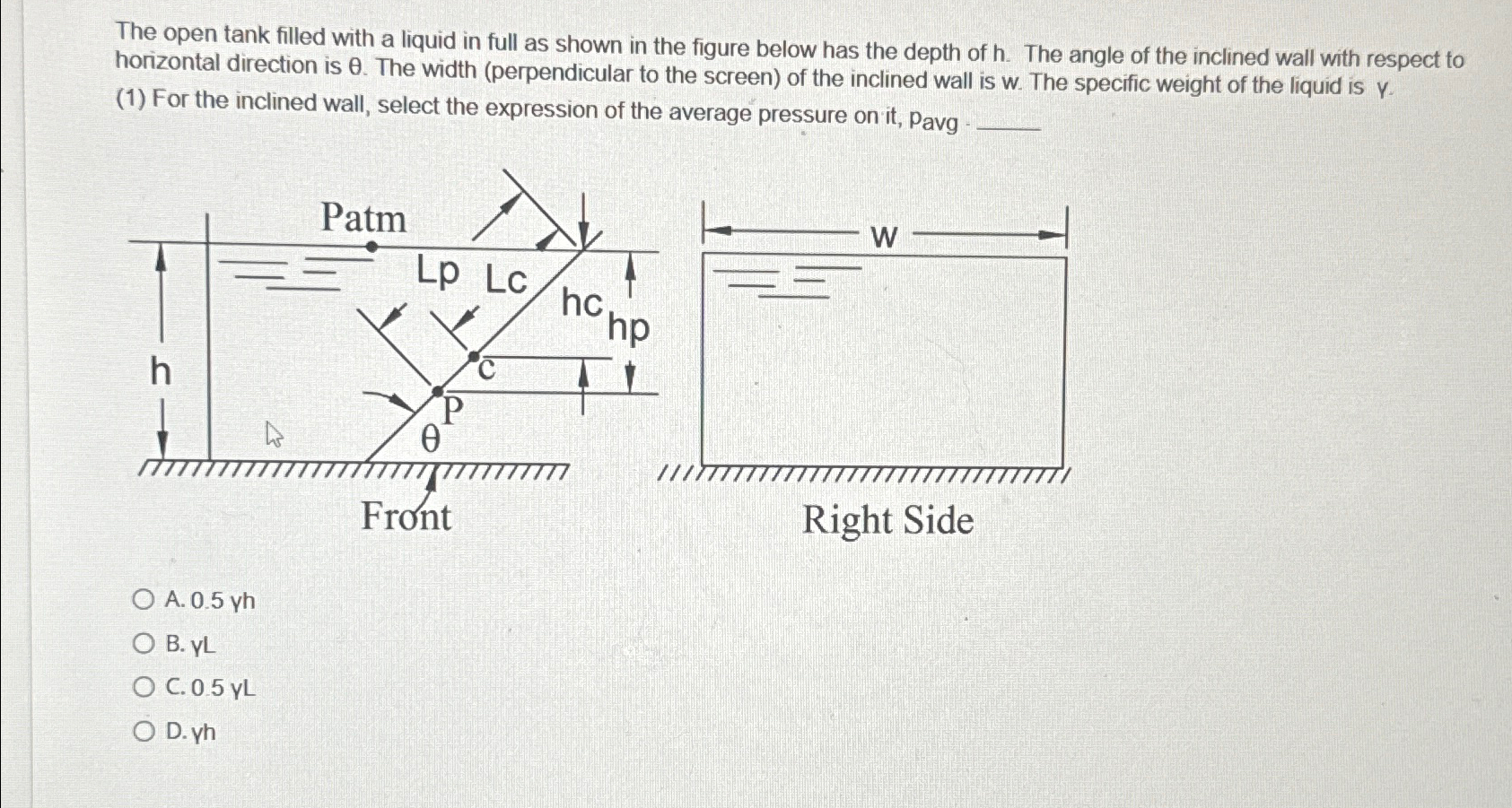 The open tank filled with a liquid in full as shown | Chegg.com