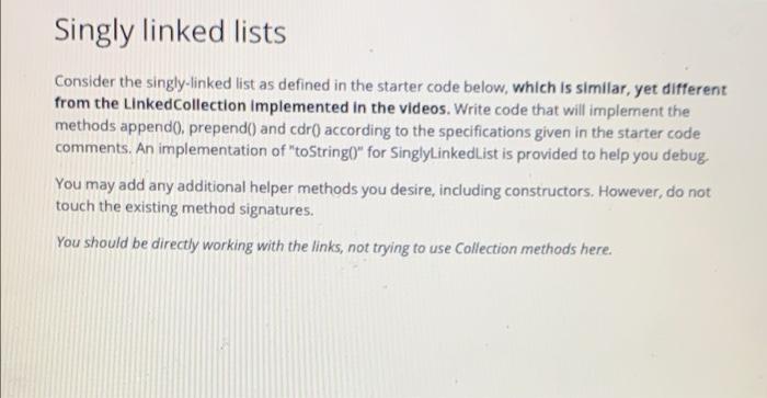 Solved Singly linked lists Consider the singly-linked list | Chegg.com