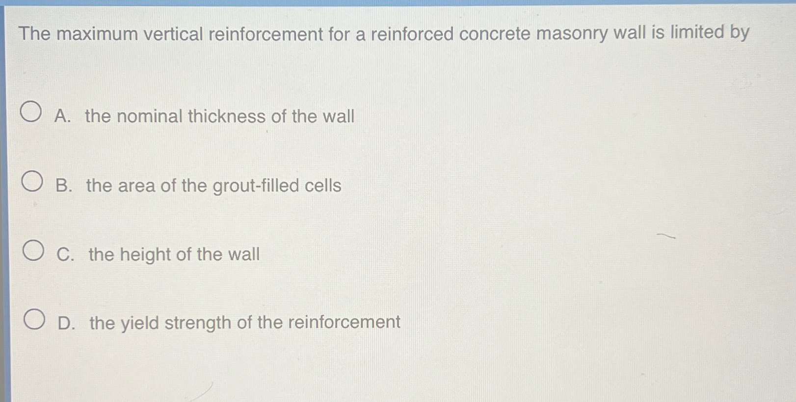 The maximum vertical reinforcement for a reinforced | Chegg.com
