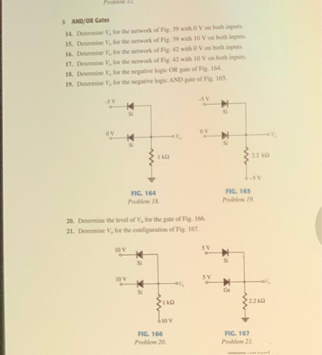 Solved 5 AND/OR Gates 14. Determine V. for the network of | Chegg.com