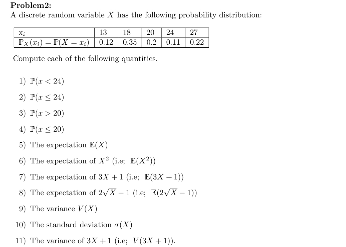 Solved Problem2 A Discrete Random Variable X ﻿has The