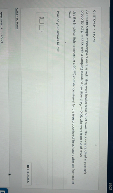 Solved 2025QUESTION 24 - 1 ﻿POINTA random sample of | Chegg.com