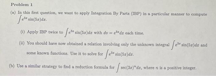 Solved (a) In this first question, we want to apply | Chegg.com