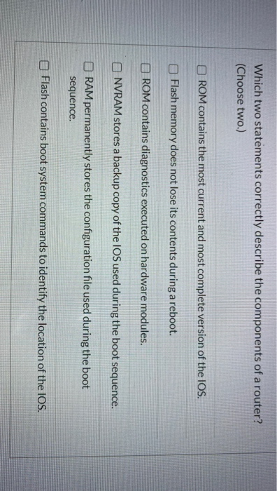 Solved Which two statements correctly describe the | Chegg.com