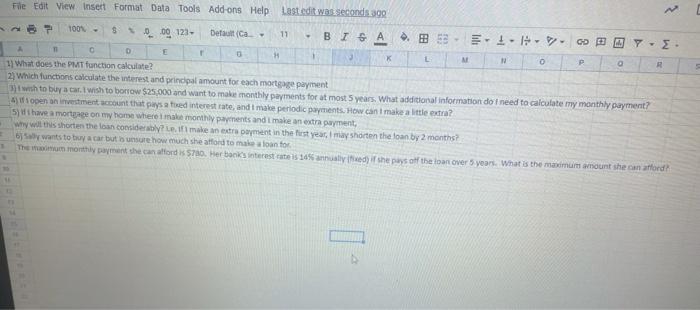 Solved File Edit View Insert Format Data Tools Add-ons Help | Chegg.com