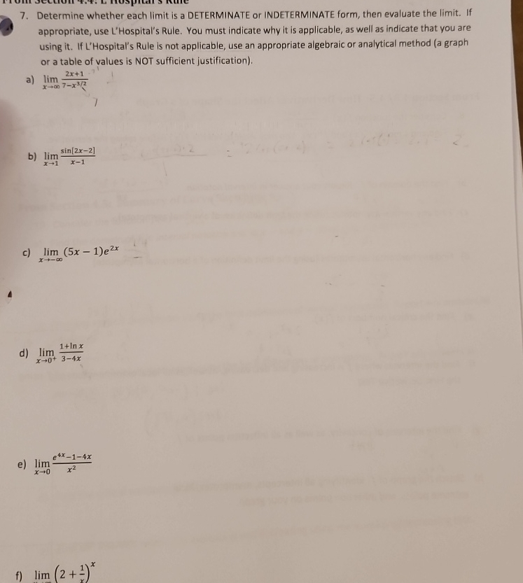 Solved Determine whether each limit is a DETERMINATE or | Chegg.com