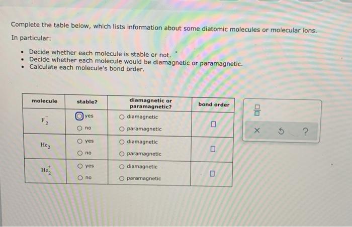 Solved Complete the table below, which lists information | Chegg.com