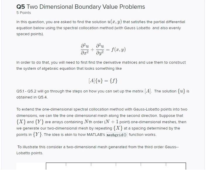 Q5 Two Dimensional Boundary Value Problems 5 Points | Chegg.com
