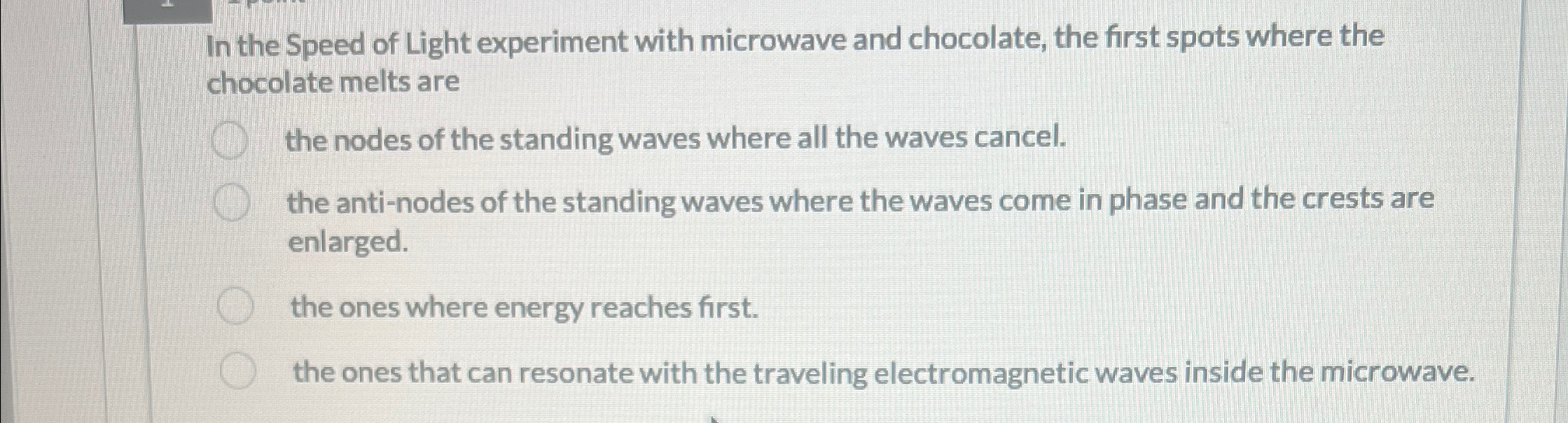 Solved In the Speed of Light experiment with microwave and | Chegg.com