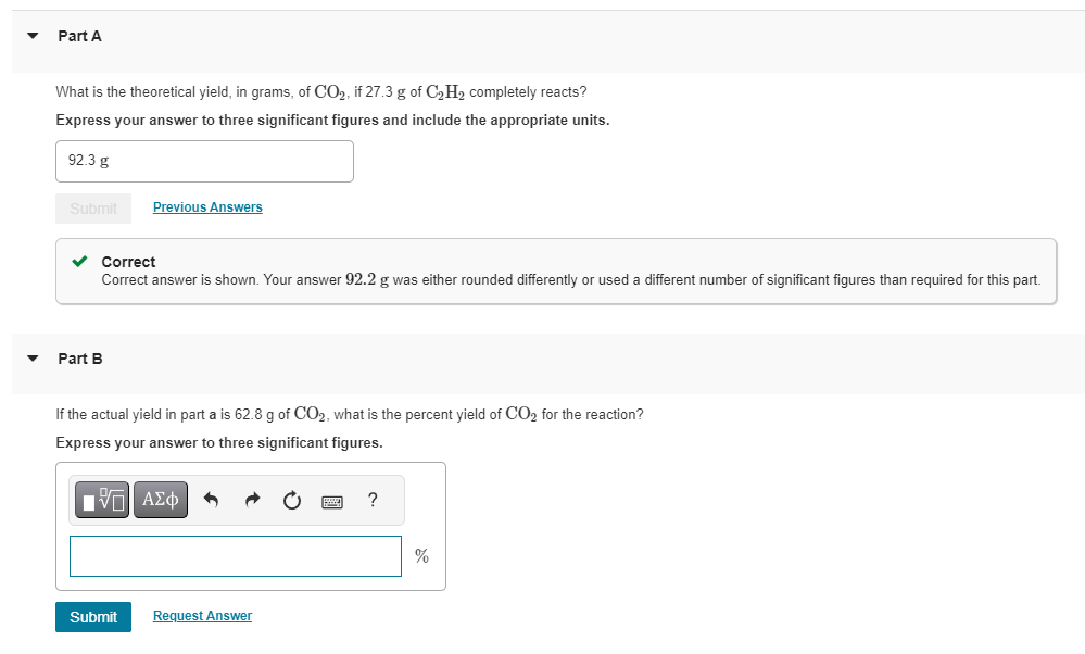 Solved Part AWhat is the theoretical yield, in grams, of | Chegg.com