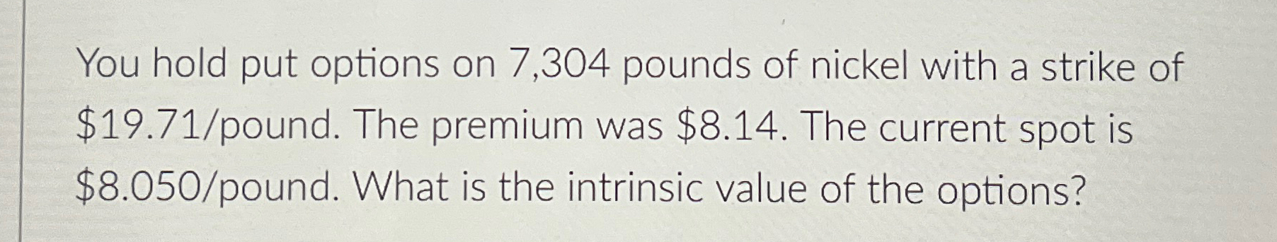 Solved Please show work and formula used! | Chegg.com